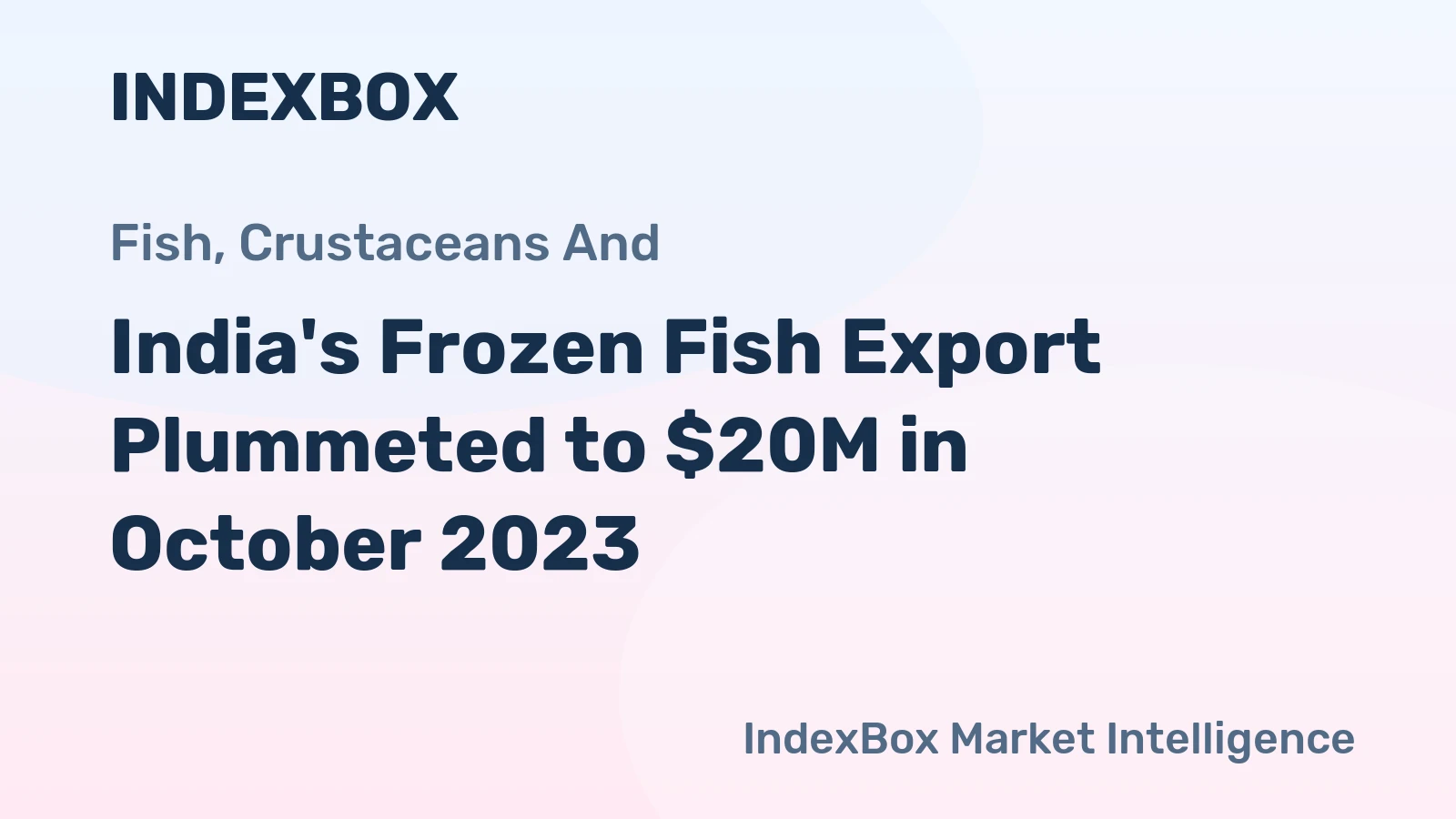 India's Frozen Fish Export Plummeted to $20M in October 2023