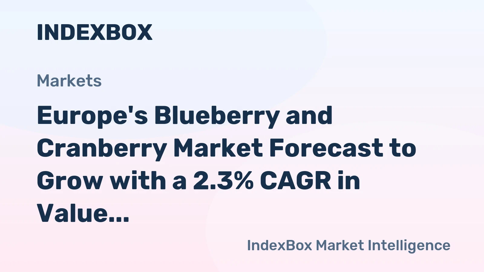 Europe's Blueberry and Cranberry Market Forecast to Grow with a 2.3% CAGR in Value Through 2035