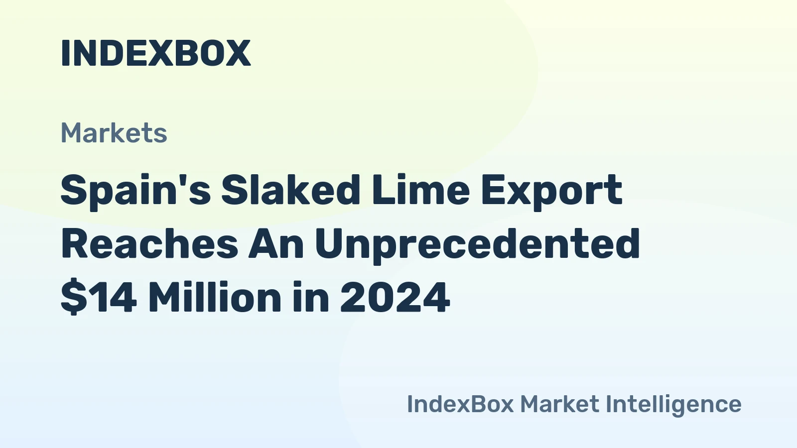 Spain's Slaked Lime Export Reaches An Unprecedented $14 Million in 2024
