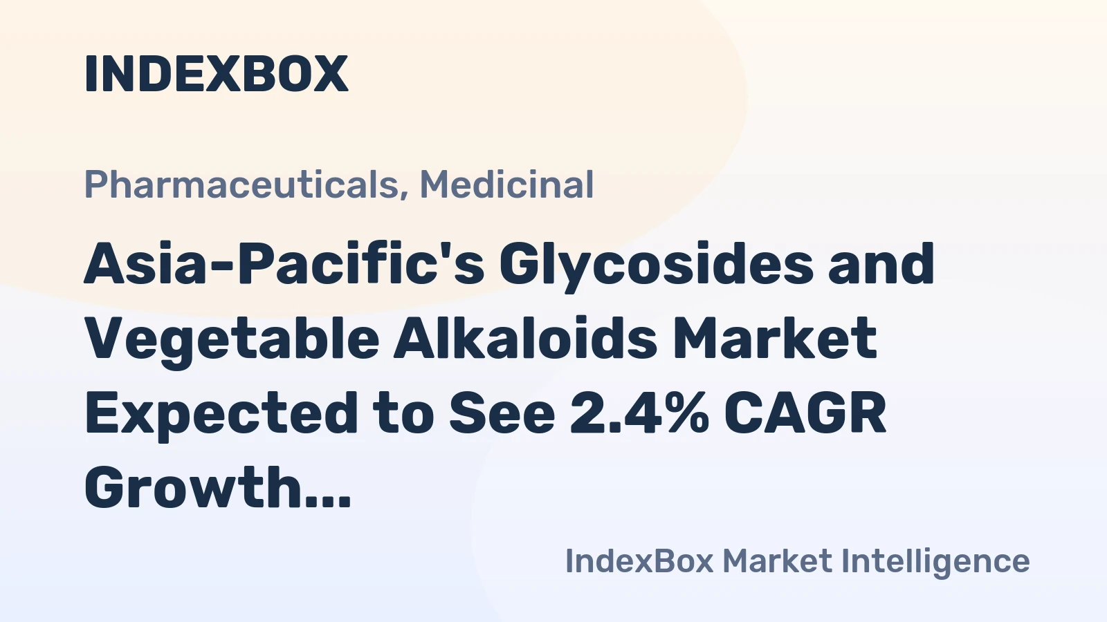 Asia-Pacific's Glycosides and Vegetable Alkaloids Market Expected to See 2.4% CAGR Growth by 2035