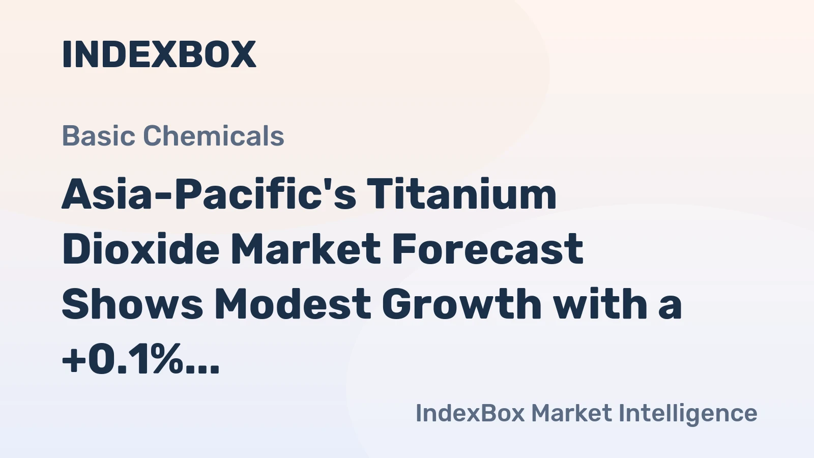 Asia-Pacific's Titanium Dioxide Market Forecast Shows Modest Growth with a +0.1% Volume CAGR