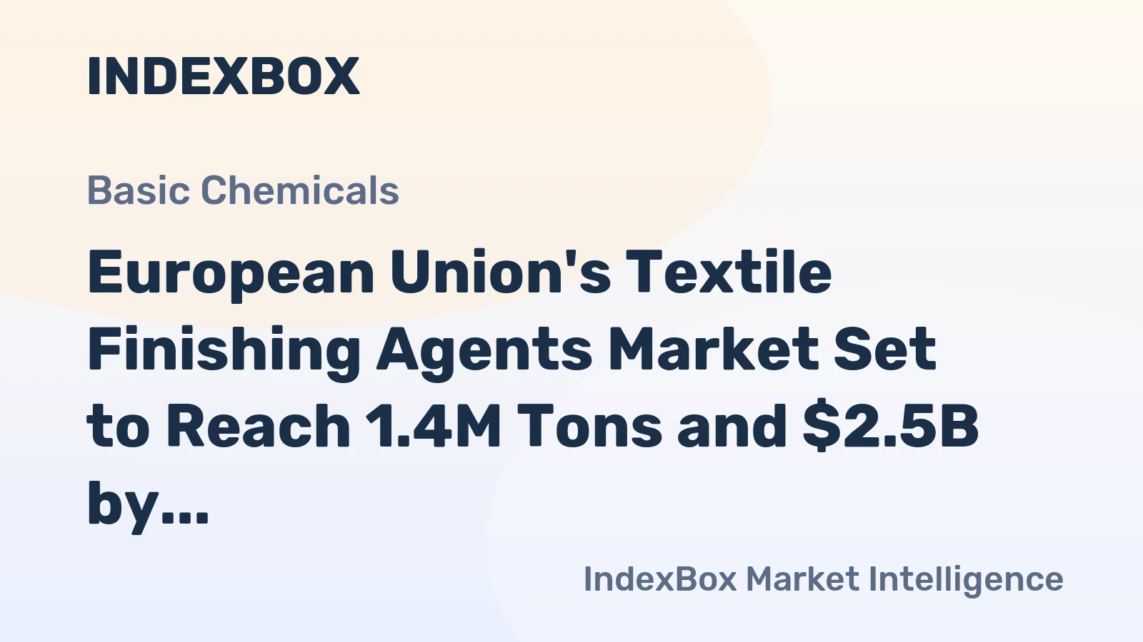 European Union's Textile Finishing Agents Market Set to Reach 1.4M Tons and $2.5B by 2035