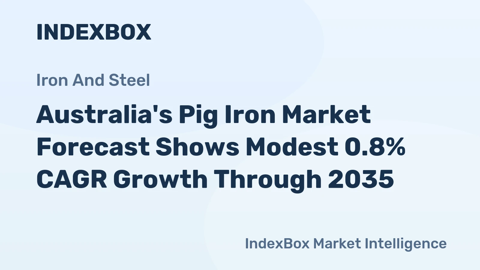 Australia's Pig Iron Market Forecast Shows Modest 0.8% CAGR Growth Through 2035
