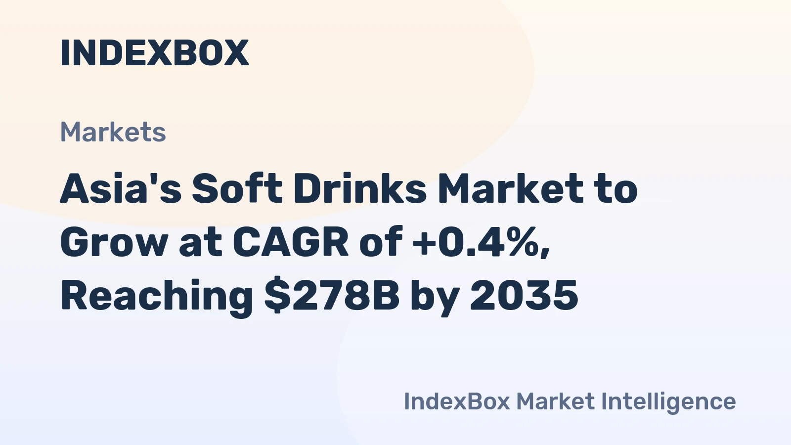 Asia's Soft Drinks Market to Grow at CAGR of +0.4%, Reaching $278B by 2035
