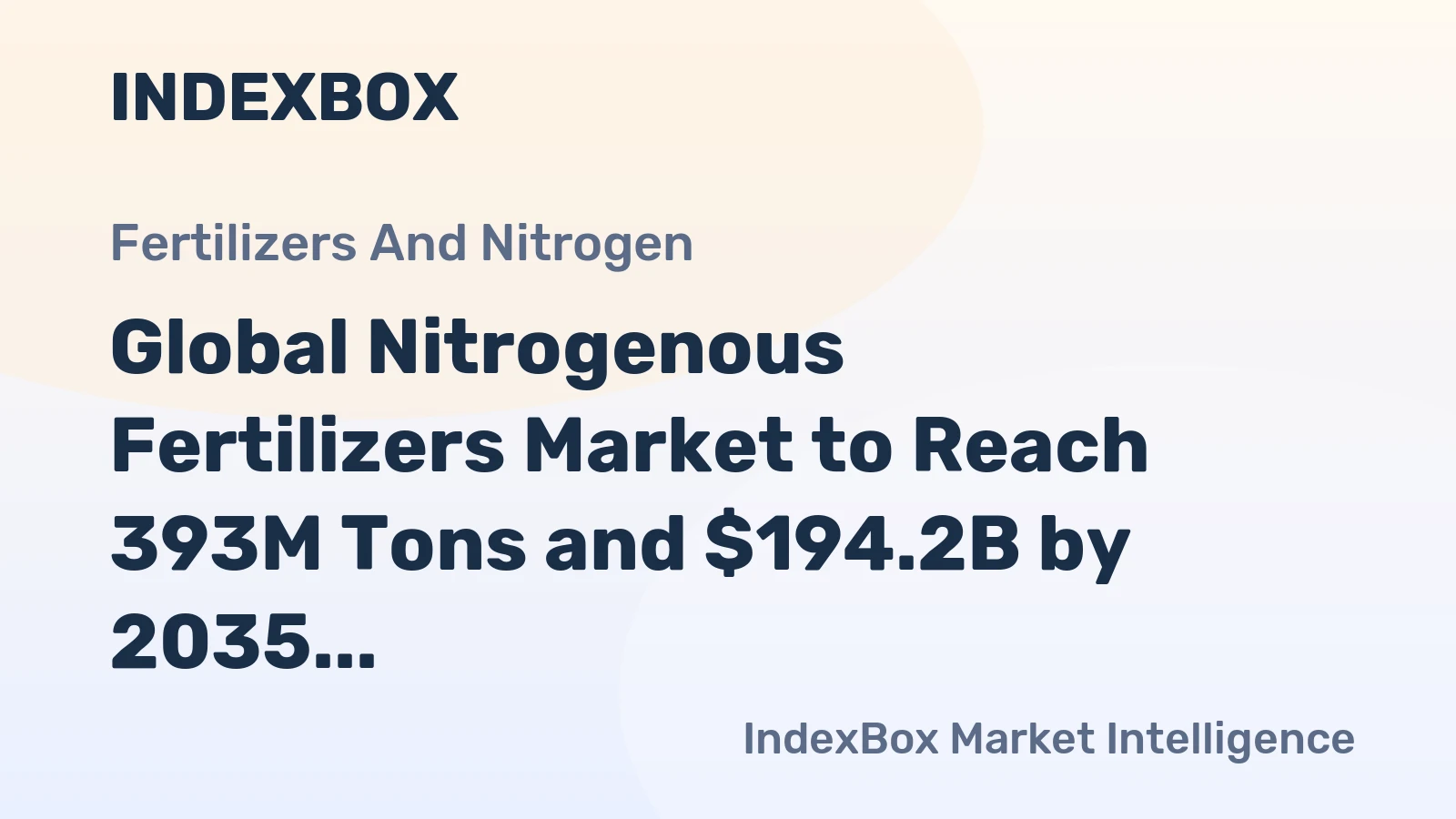 Global Nitrogenous Fertilizers Market to Reach 393M Tons and $194.2B by 2035
