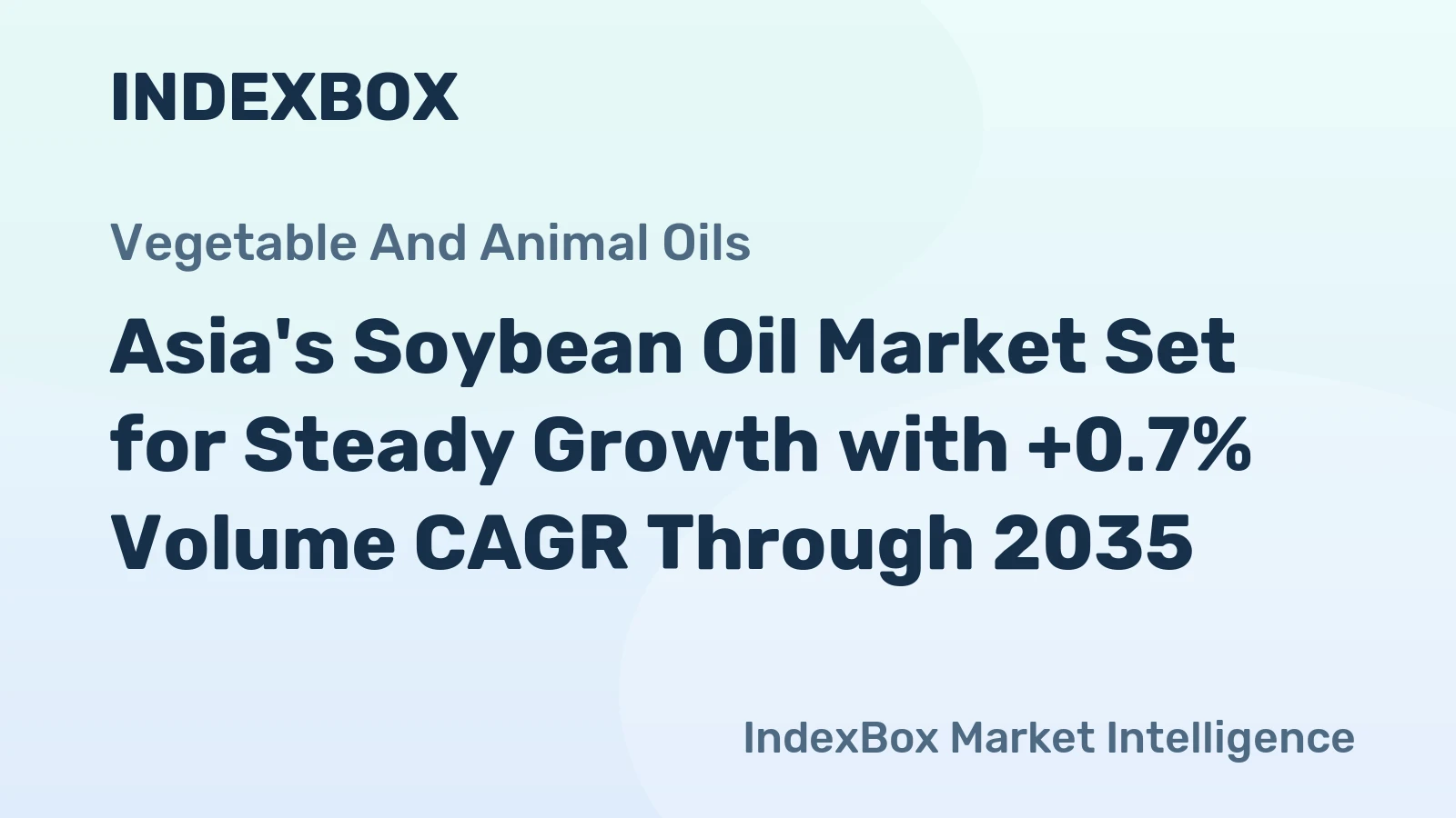 Asia's Soybean Oil Market Set for Steady Growth with +0.7% Volume CAGR Through 2035