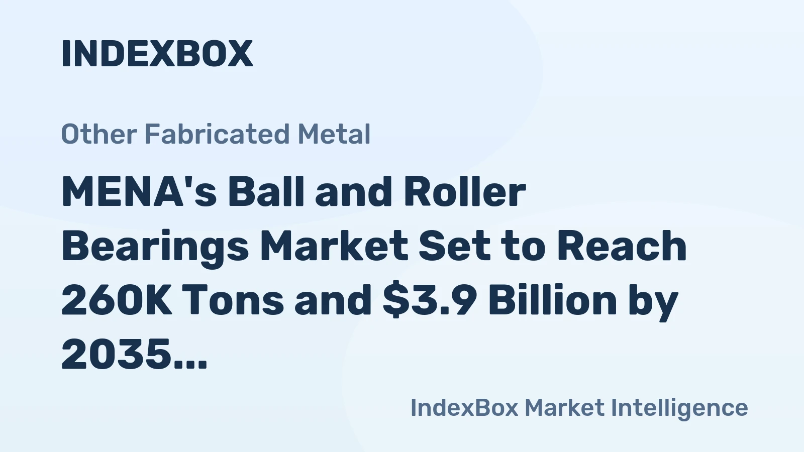 MENA's Ball and Roller Bearings Market Set to Reach 260K Tons and $3.9 Billion by 2035