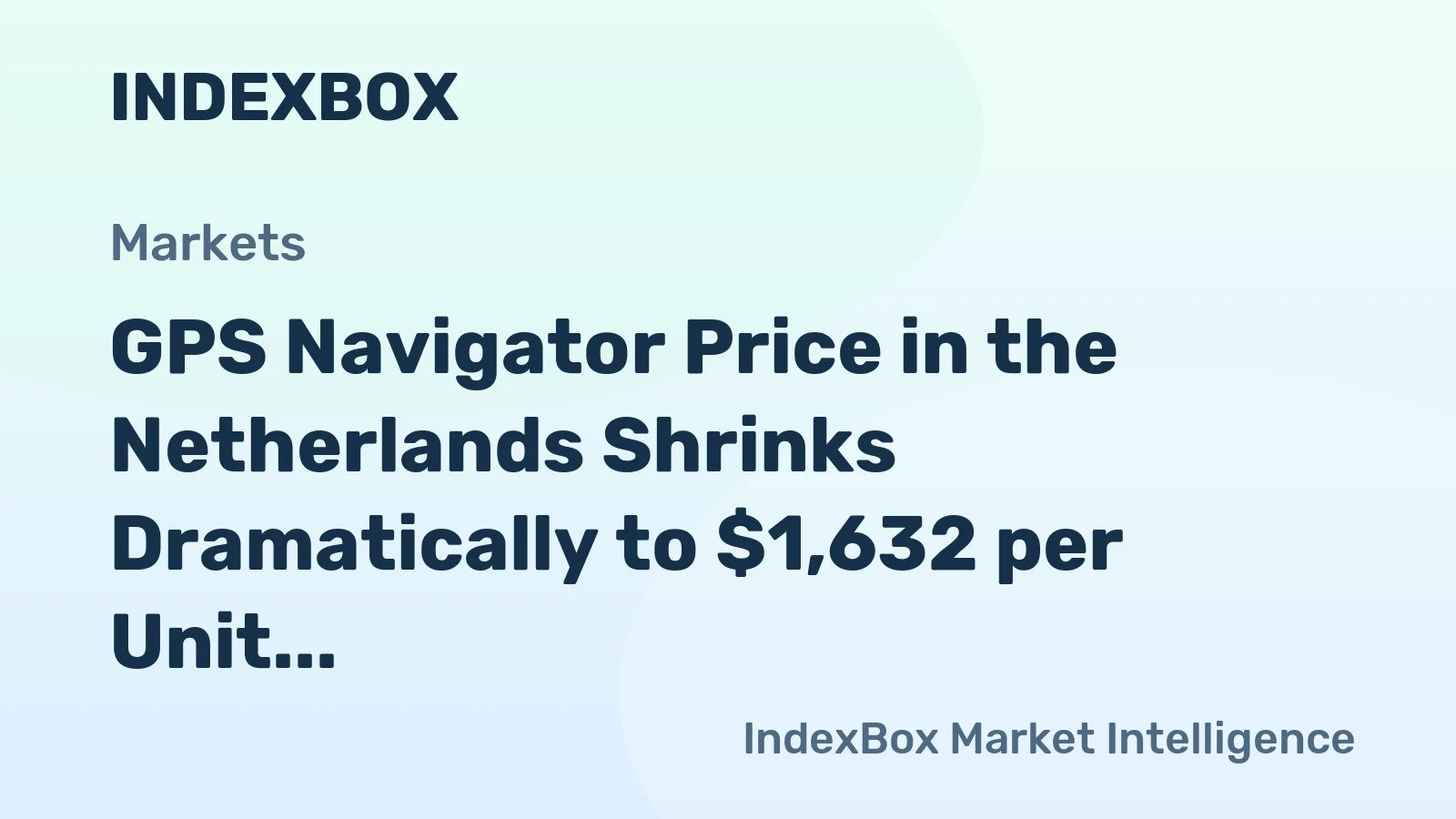 GPS Navigator Price in the Netherlands Shrinks Dramatically to $1,632 per Unit