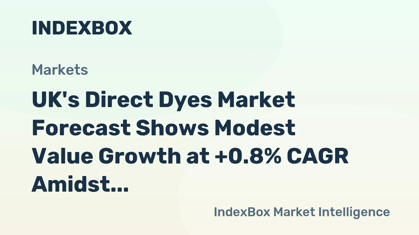 UK's Direct Dyes Market Forecast Shows Modest Value Growth at +0.8% CAGR Amidst Trade Shifts