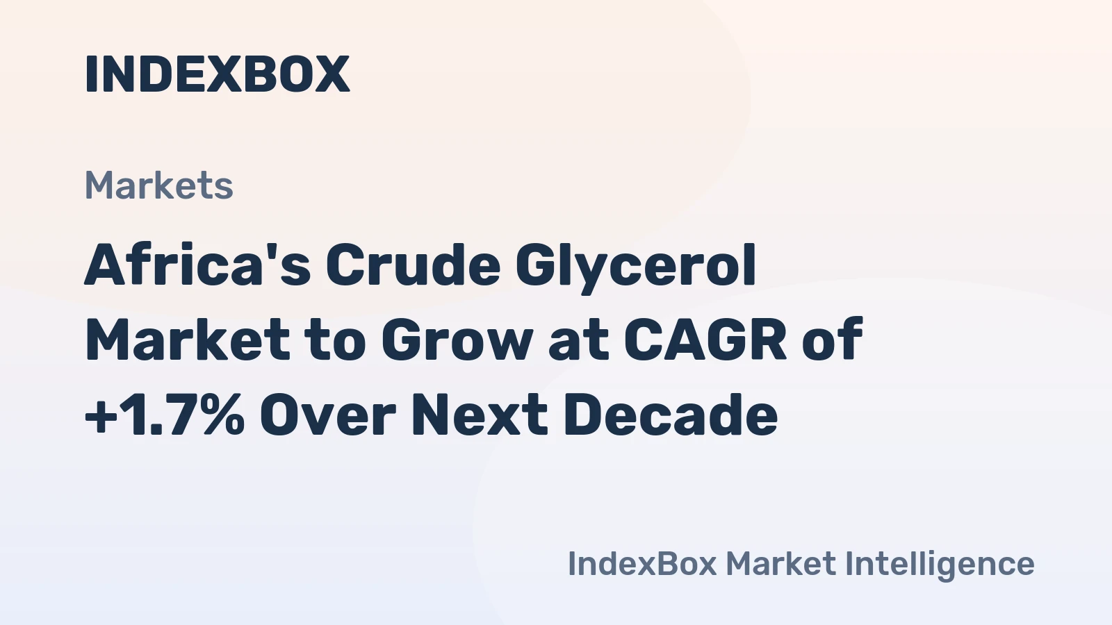 Africa's Crude Glycerol Market to Grow at CAGR of +1.7% Over Next Decade