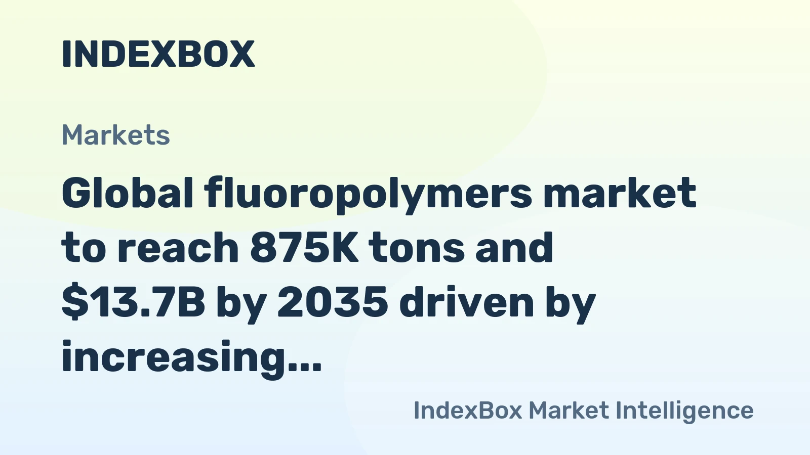 Global fluoropolymers market to reach 875K tons and $13.7B by 2035 driven by increasing demand