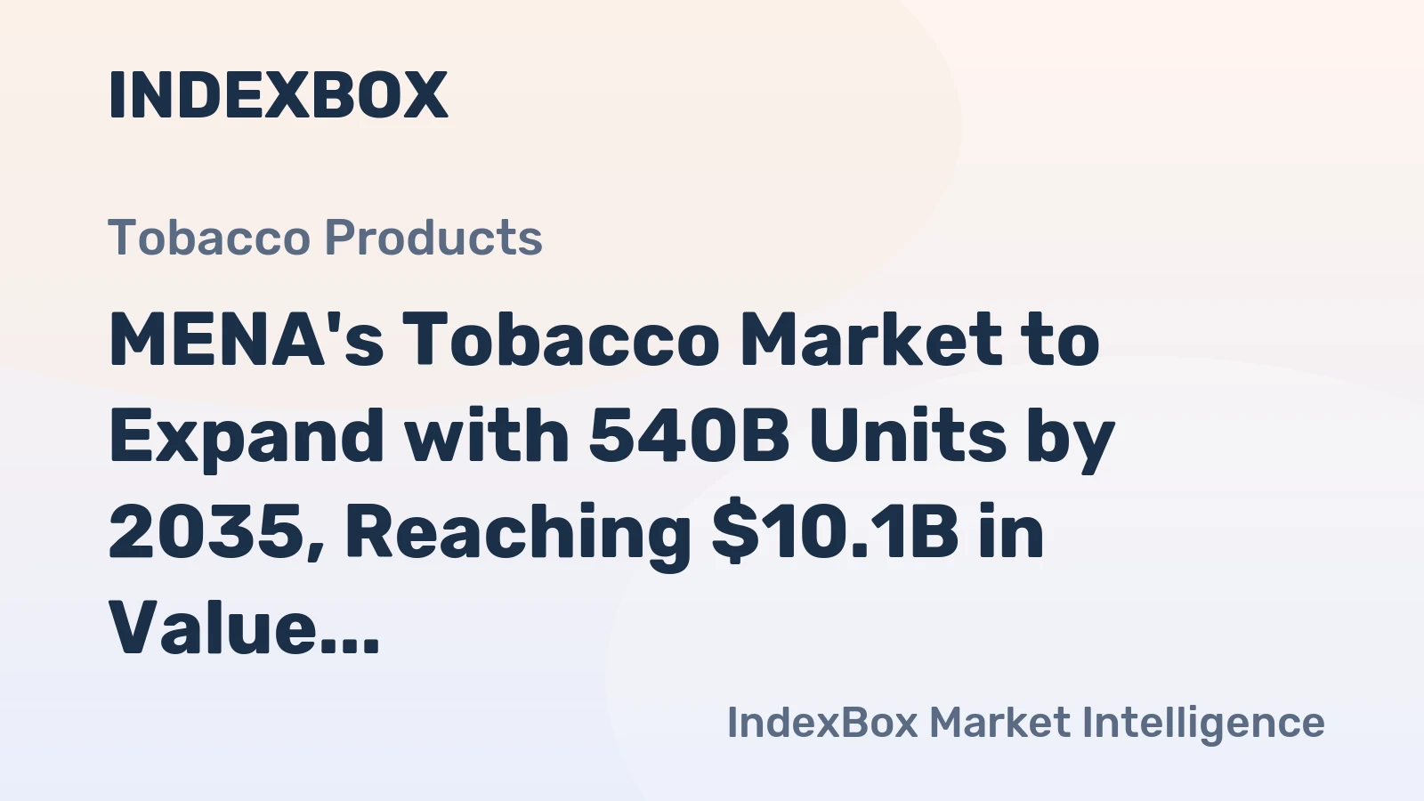 MENA's Tobacco Market to Expand with 540B Units by 2035, Reaching $10.1B in Value