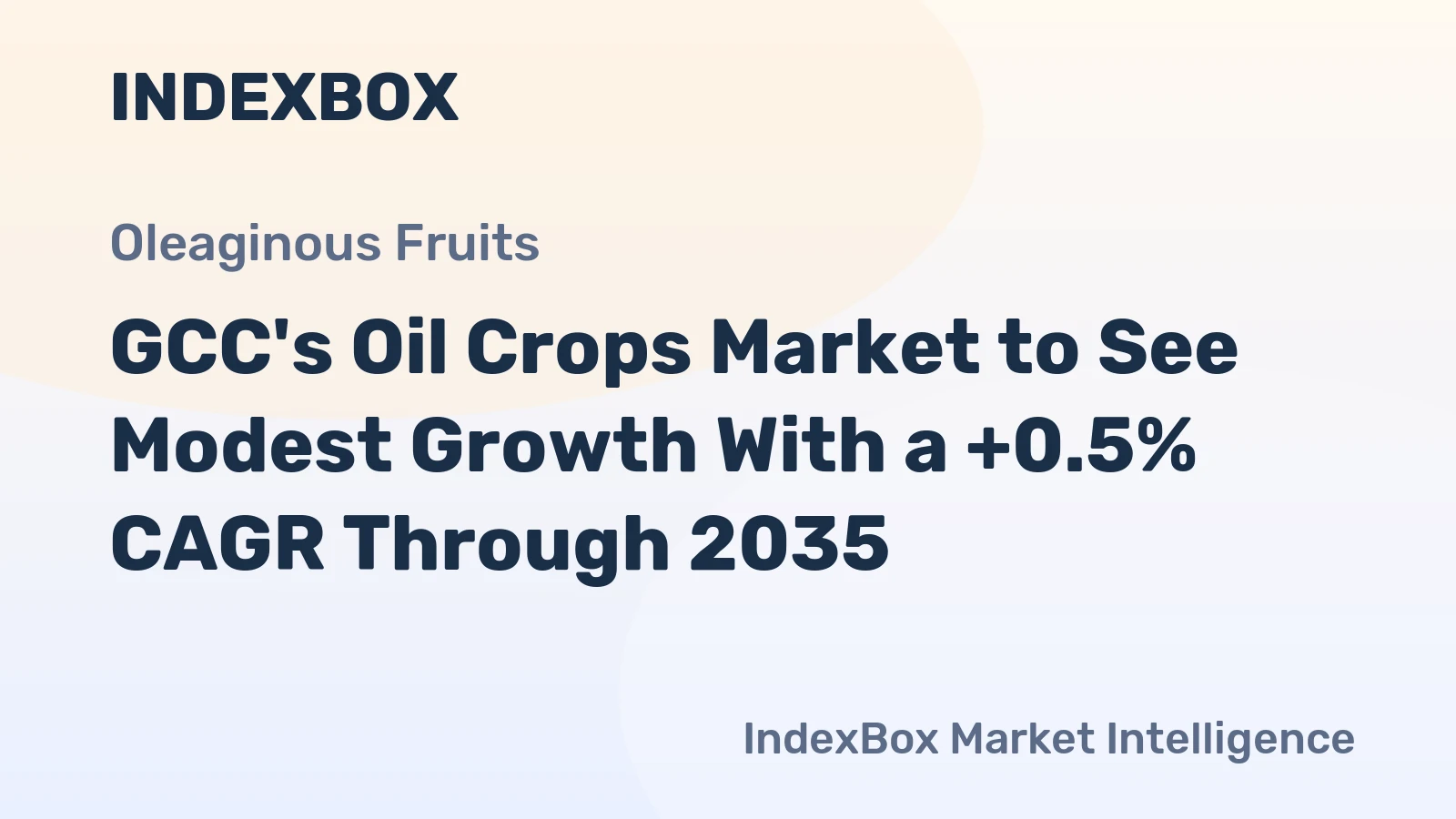 GCC's Oil Crops Market to See Modest Growth With a +0.5% CAGR Through 2035