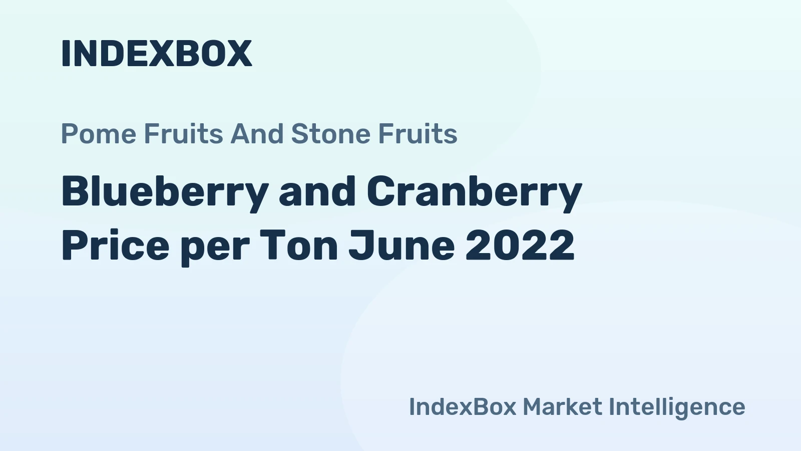 Blueberry and Cranberry Price per Ton June 2022