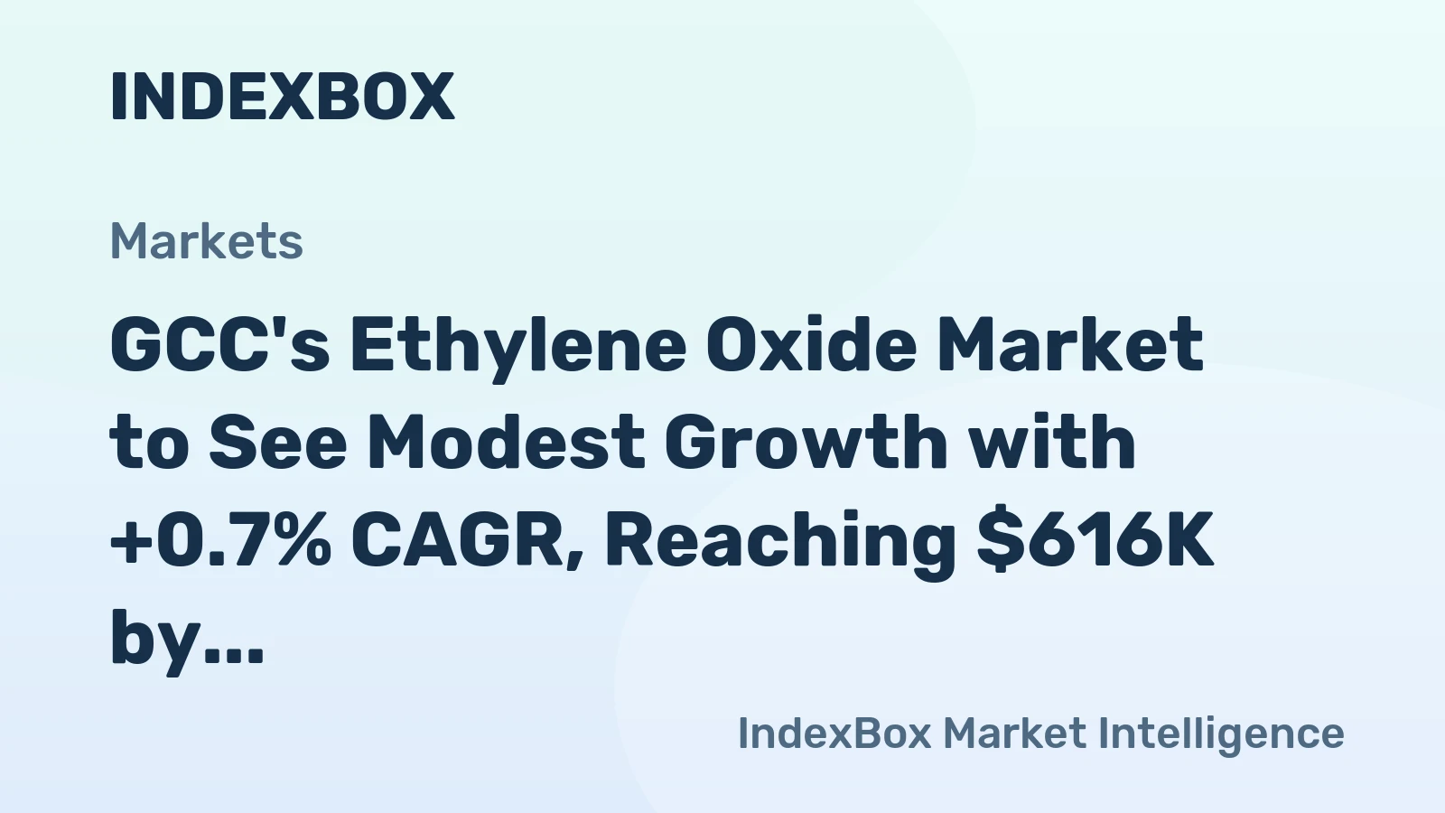 GCC's Ethylene Oxide Market to See Modest Growth with +0.7% CAGR, Reaching $616K by 2035