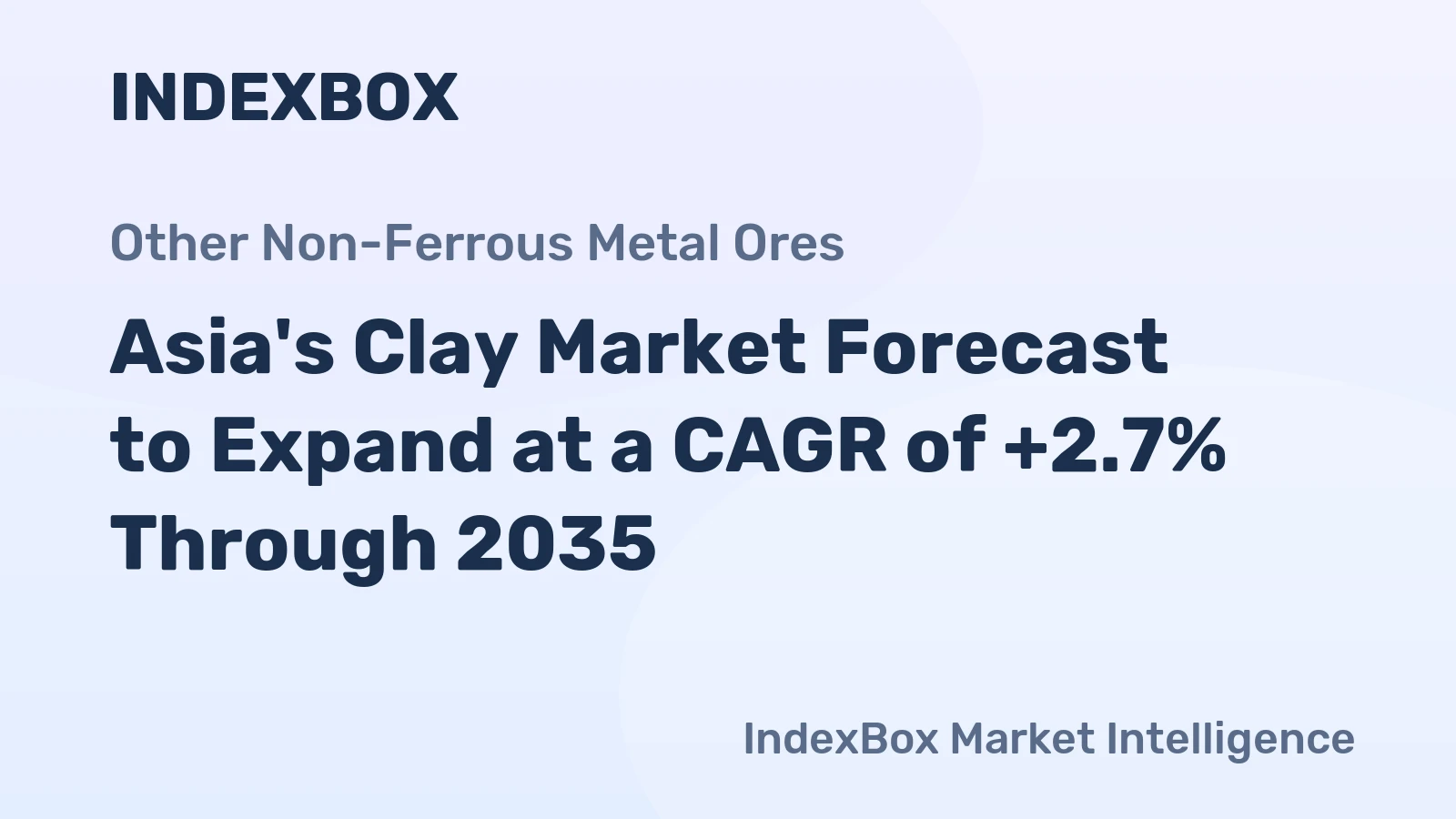 Asia's Clay Market Forecast to Expand at a CAGR of +2.7% Through 2035