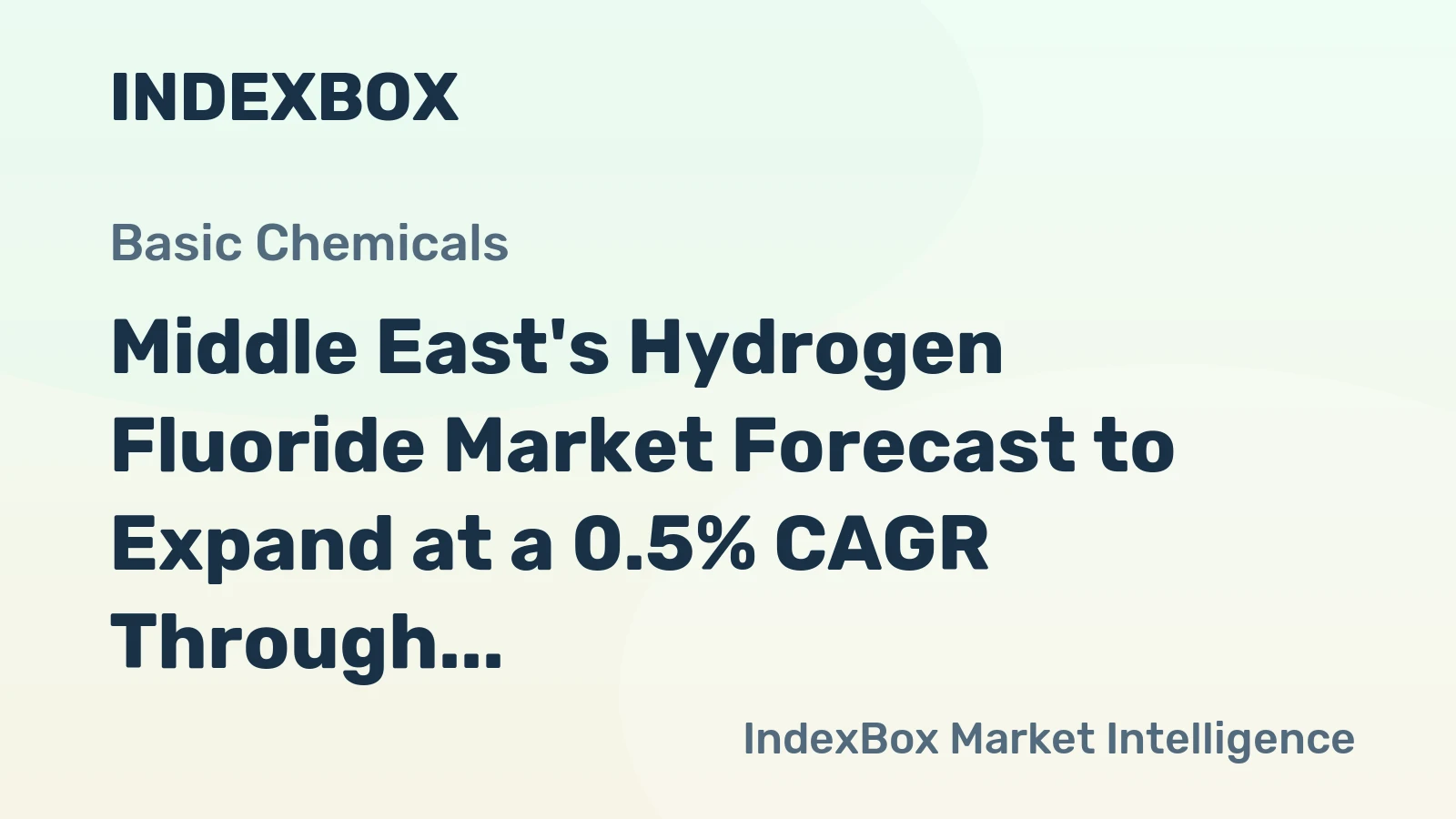 Middle East's Hydrogen Fluoride Market Forecast to Expand at a 0.5% CAGR Through 2035