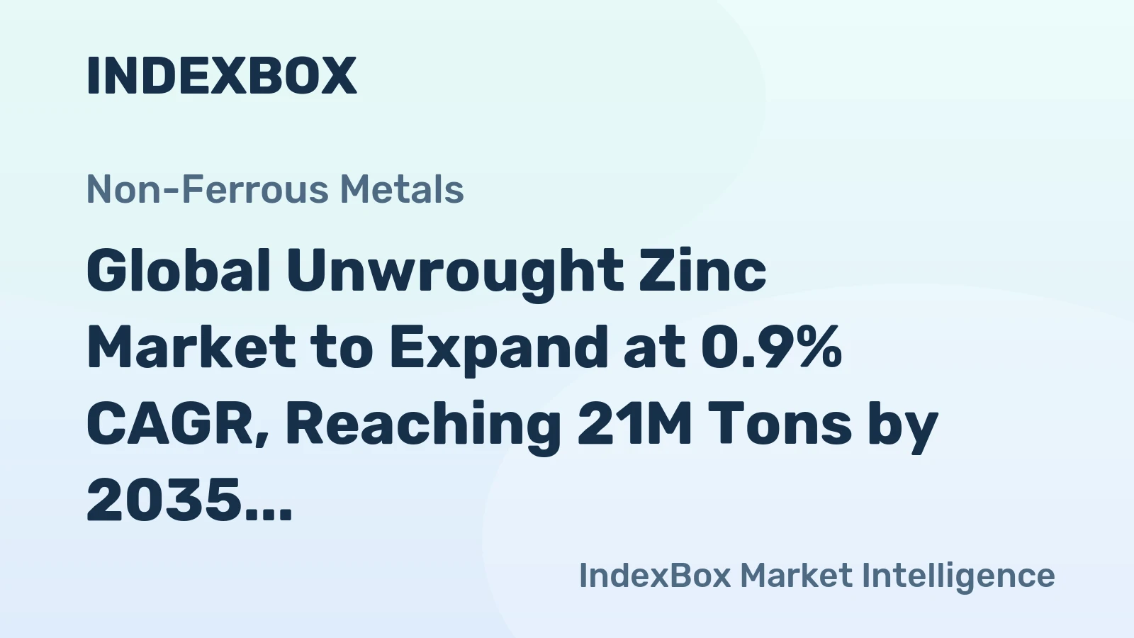 Global Unwrought Zinc Market to Expand at 0.9% CAGR, Reaching 21M Tons by 2035