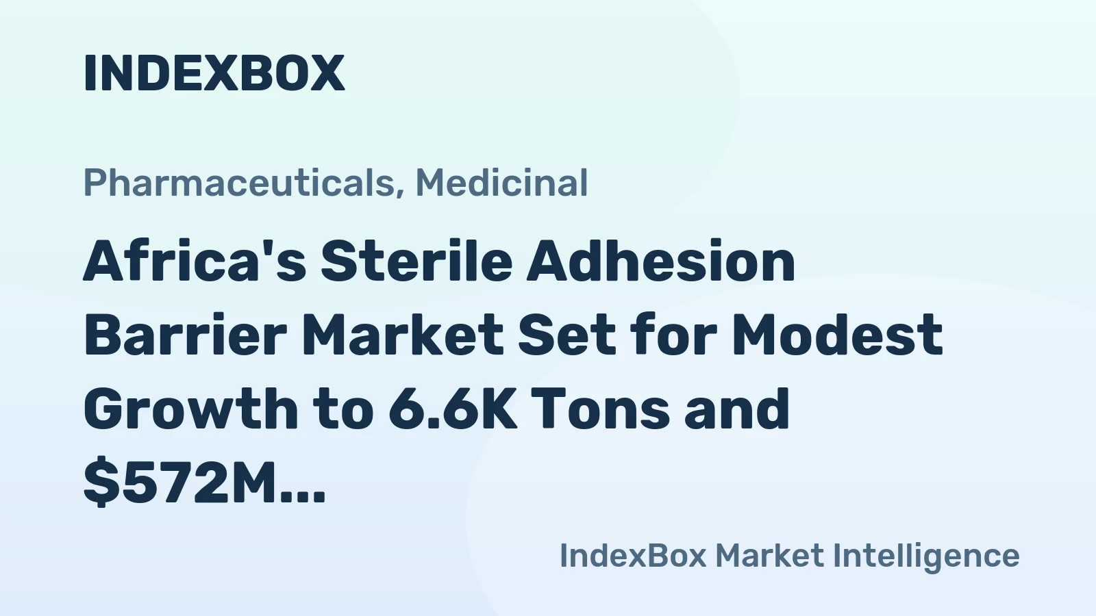 Africa's Sterile Adhesion Barrier Market Set for Modest Growth to 6.6K Tons and $572M
