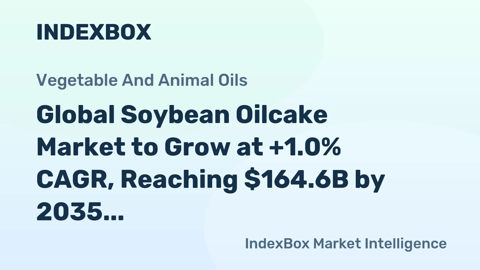 Global Soybean Oilcake Market to Grow at +1.0% CAGR, Reaching $164.6B by 2035