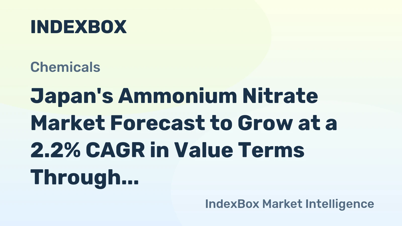 Japan's Ammonium Nitrate Market Forecast to Grow at a 2.2% CAGR in Value Terms Through 2035