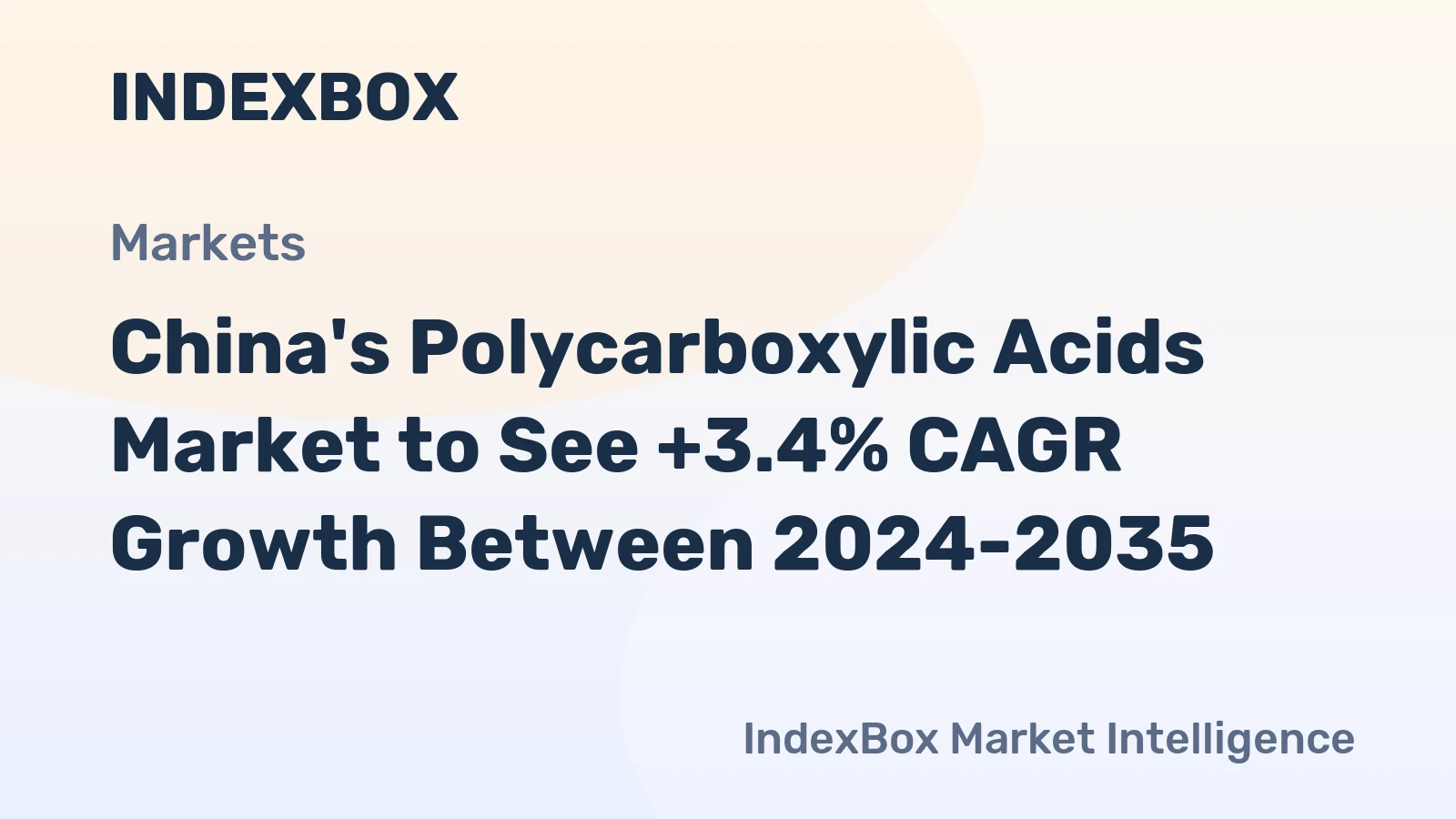 China's Polycarboxylic Acids Market to See +3.4% CAGR Growth Between 2024-2035