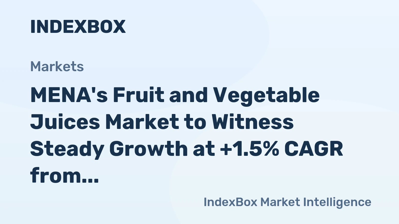 MENA's Fruit and Vegetable Juices Market to Witness Steady Growth at +1.5% CAGR from 2024-2035