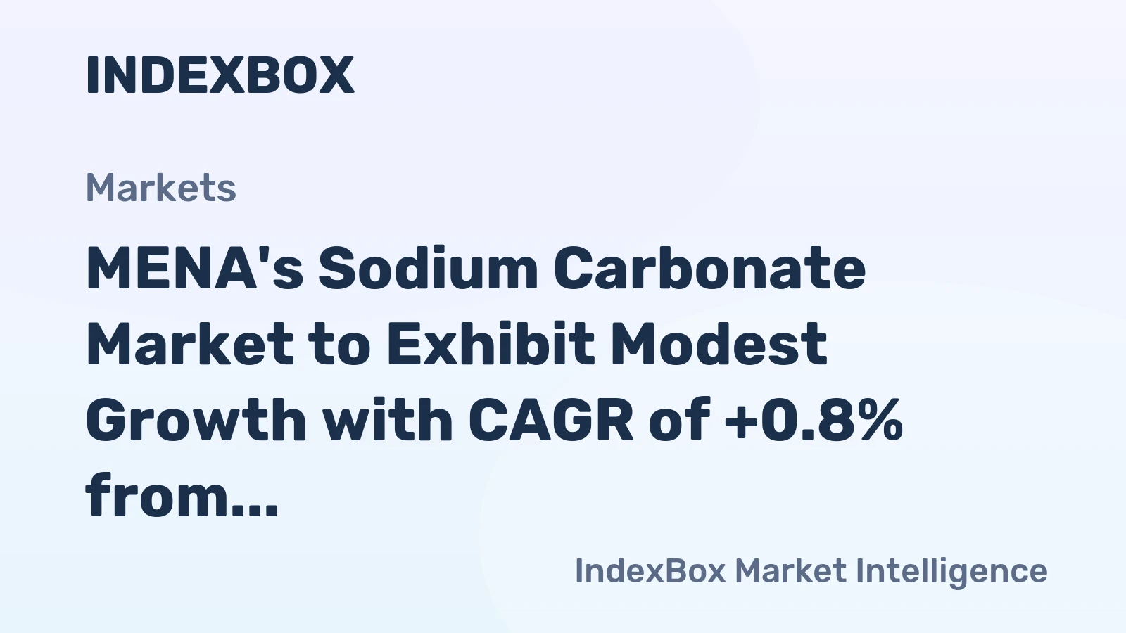 MENA's Sodium Carbonate Market to Exhibit Modest Growth with CAGR of +0.8% from 2024 to 2035
