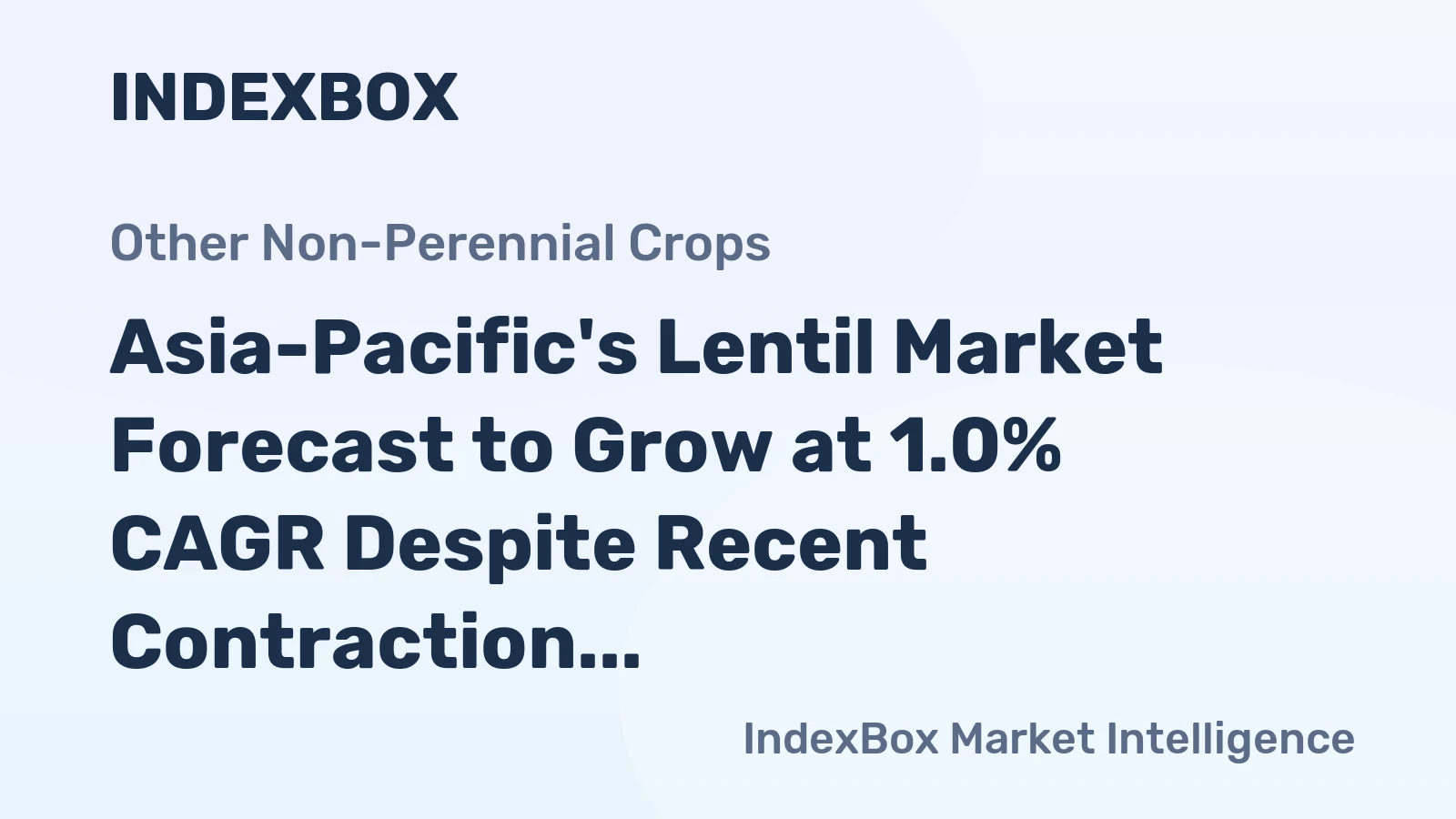 Asia-Pacific's Lentil Market Forecast to Grow at 1.0% CAGR Despite Recent Contraction