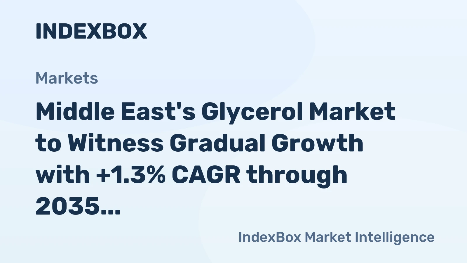 Middle East's Glycerol Market to Witness Gradual Growth with +1.3% CAGR through 2035