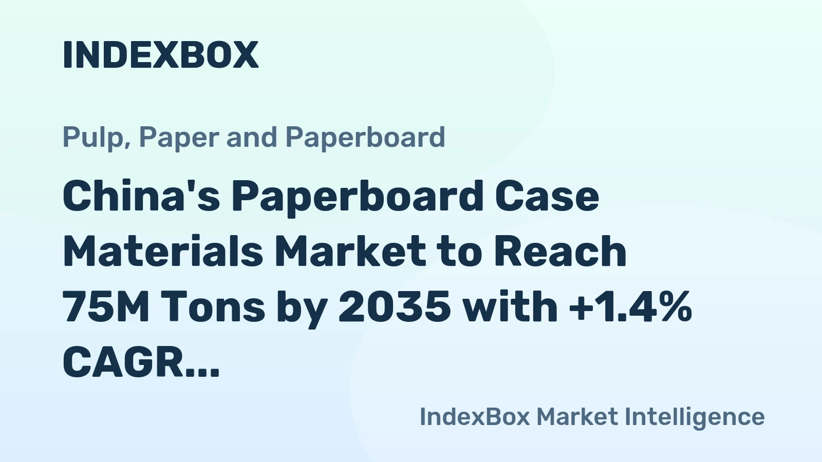 China's Paperboard Case Materials Market to Reach 75M Tons by 2035 with +1.4% CAGR Growth