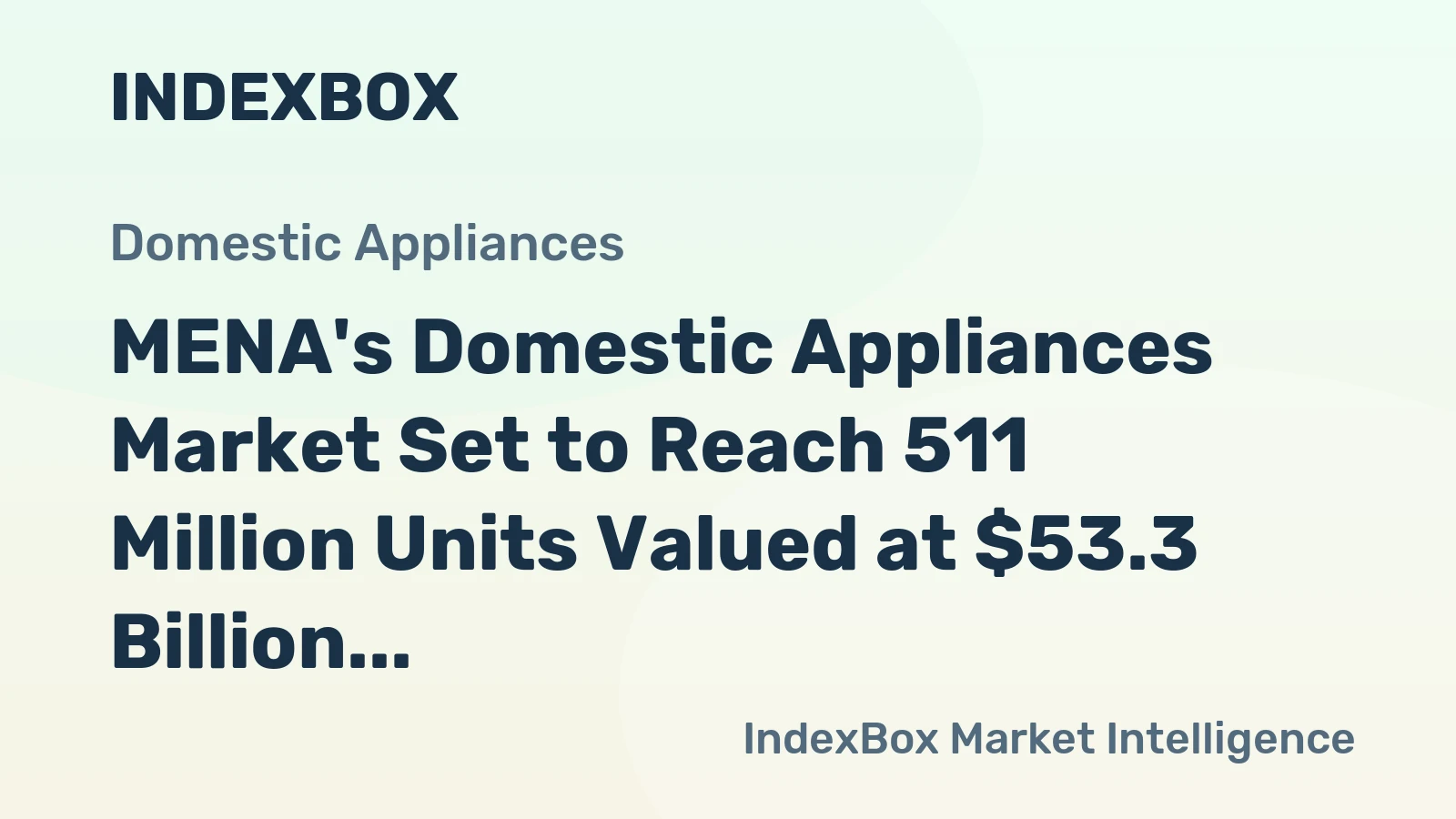 MENA's Domestic Appliances Market Set to Reach 511 Million Units Valued at $53.3 Billion by 2035
