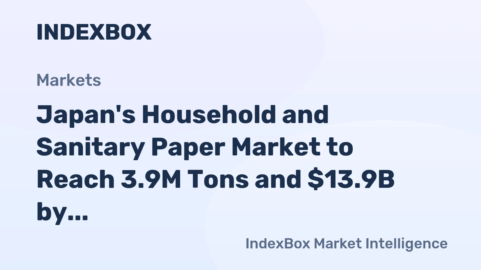 Japan's Household and Sanitary Paper Market to Reach 3.9M Tons and $13.9B by 2035