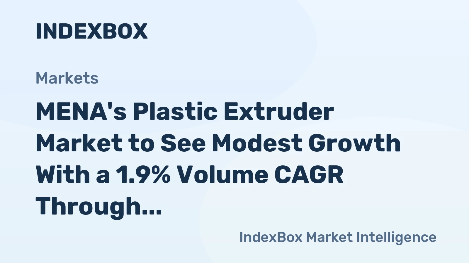 MENA's Plastic Extruder Market to See Modest Growth With a 1.9% Volume CAGR Through 2035