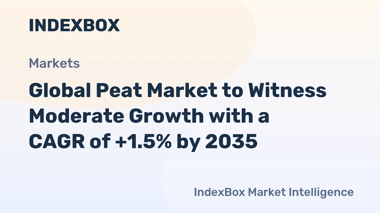 Global Peat Market to Witness Moderate Growth with a CAGR of +1.5% by 2035