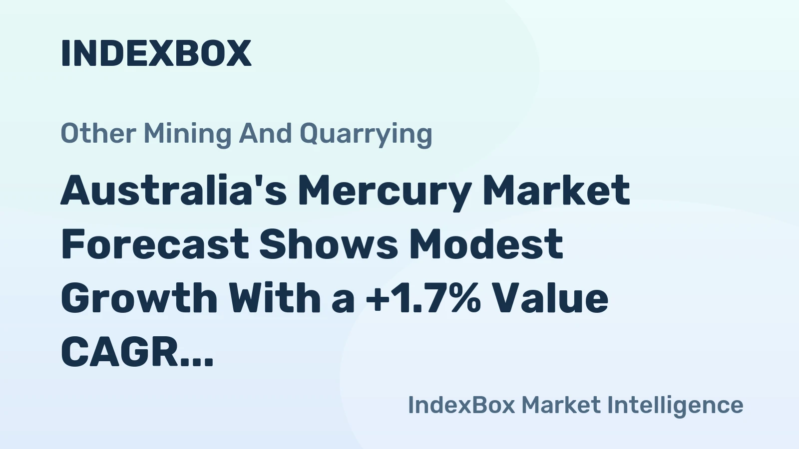 Australia's Mercury Market Forecast Shows Modest Growth With a +1.7% Value CAGR Through 2035