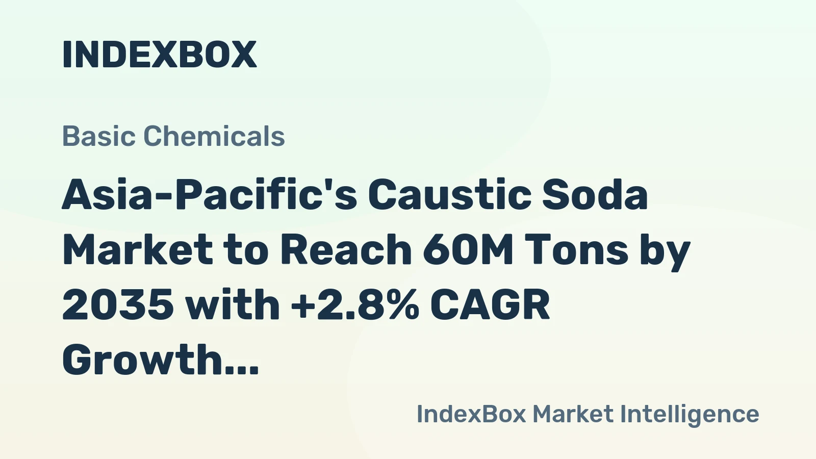 Asia-Pacific's Caustic Soda Market to Reach 60M Tons by 2035 with +2.8% CAGR Growth