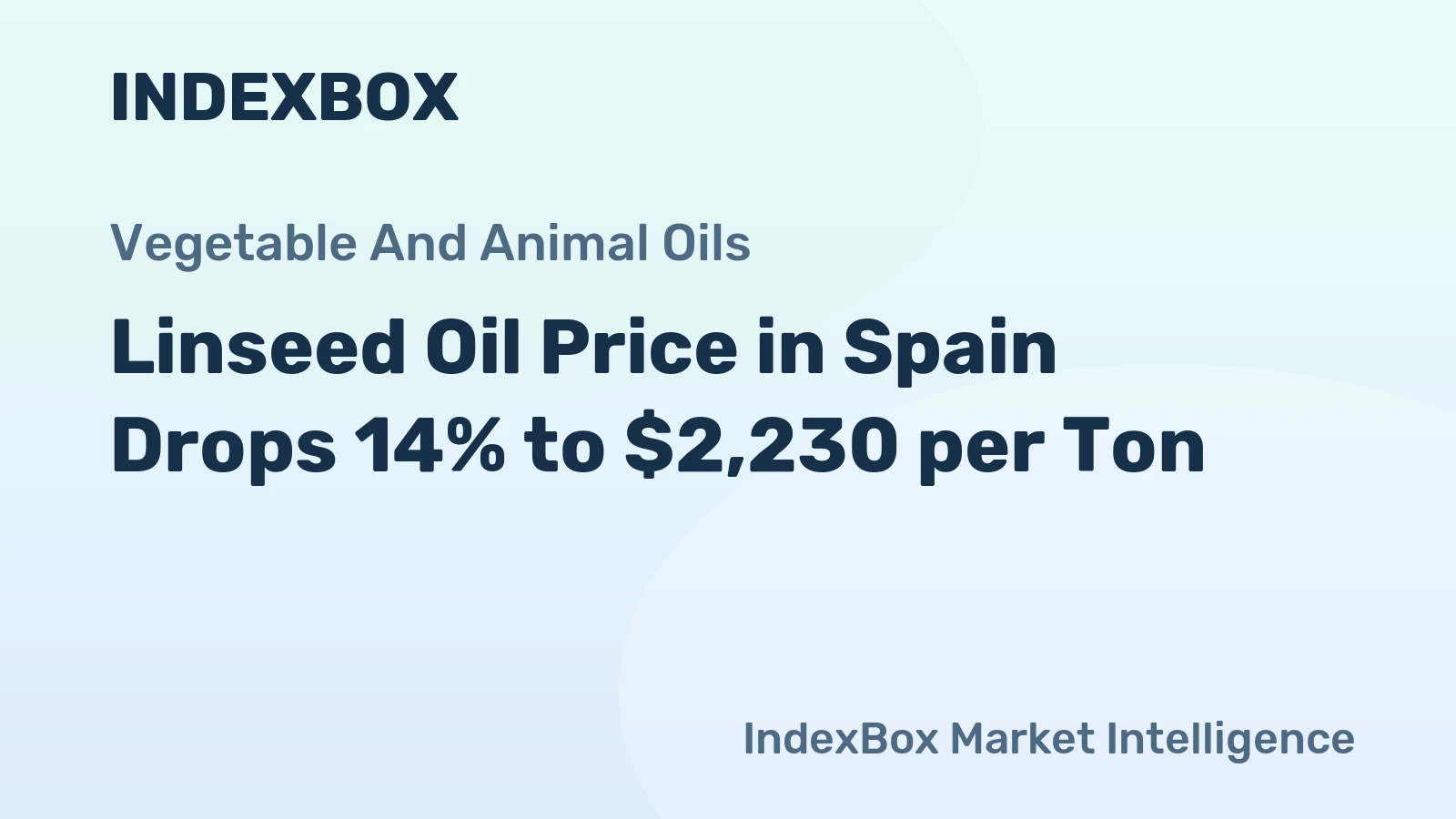 Linseed Oil Price in Spain Drops 14% to $2,230 per Ton