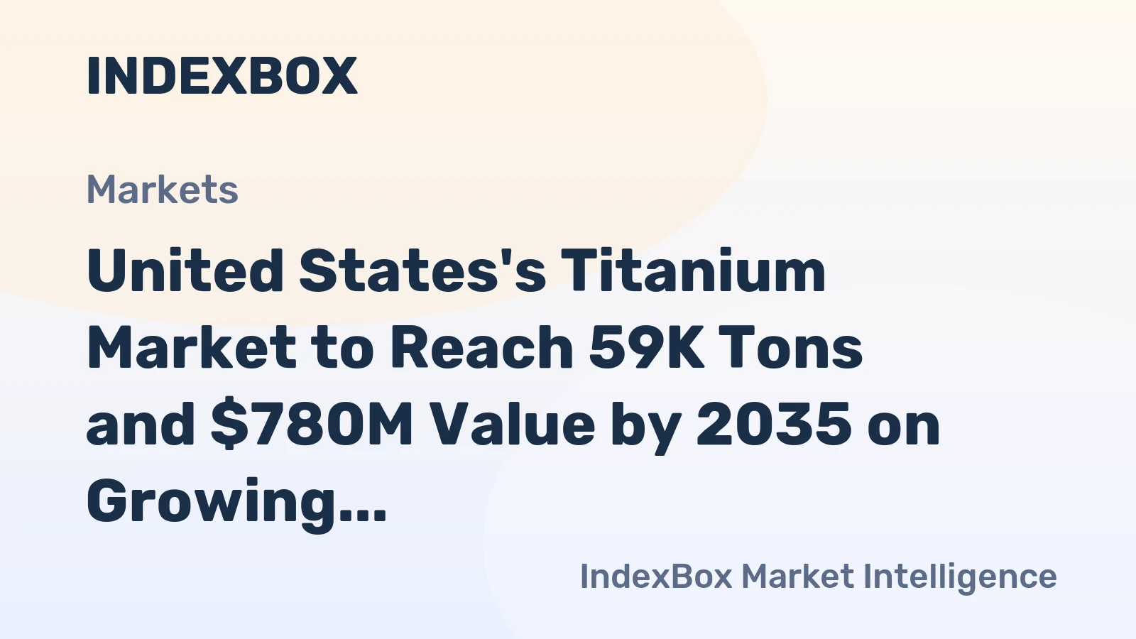United States's Titanium Market to Reach 59K Tons and $780M Value by 2035 on Growing Demand