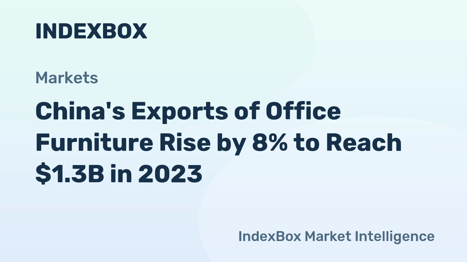 China's Exports of Office Furniture Rise by 8% to Reach $1.3B in 2023