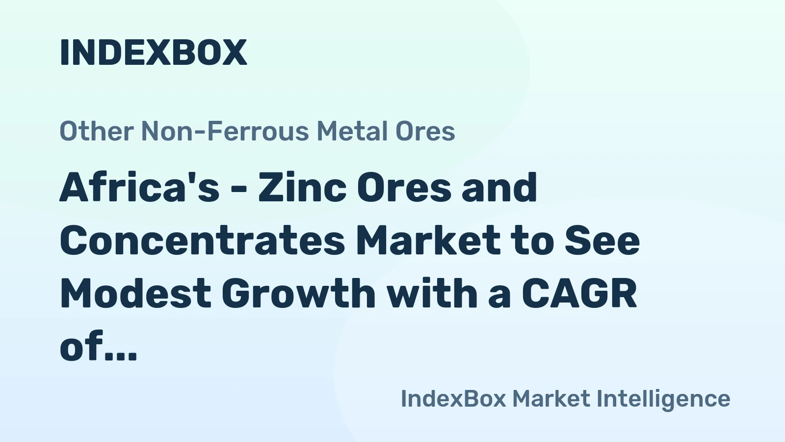 Africa's - Zinc Ores and Concentrates Market to See Modest Growth with a CAGR of +2.2% by 2035