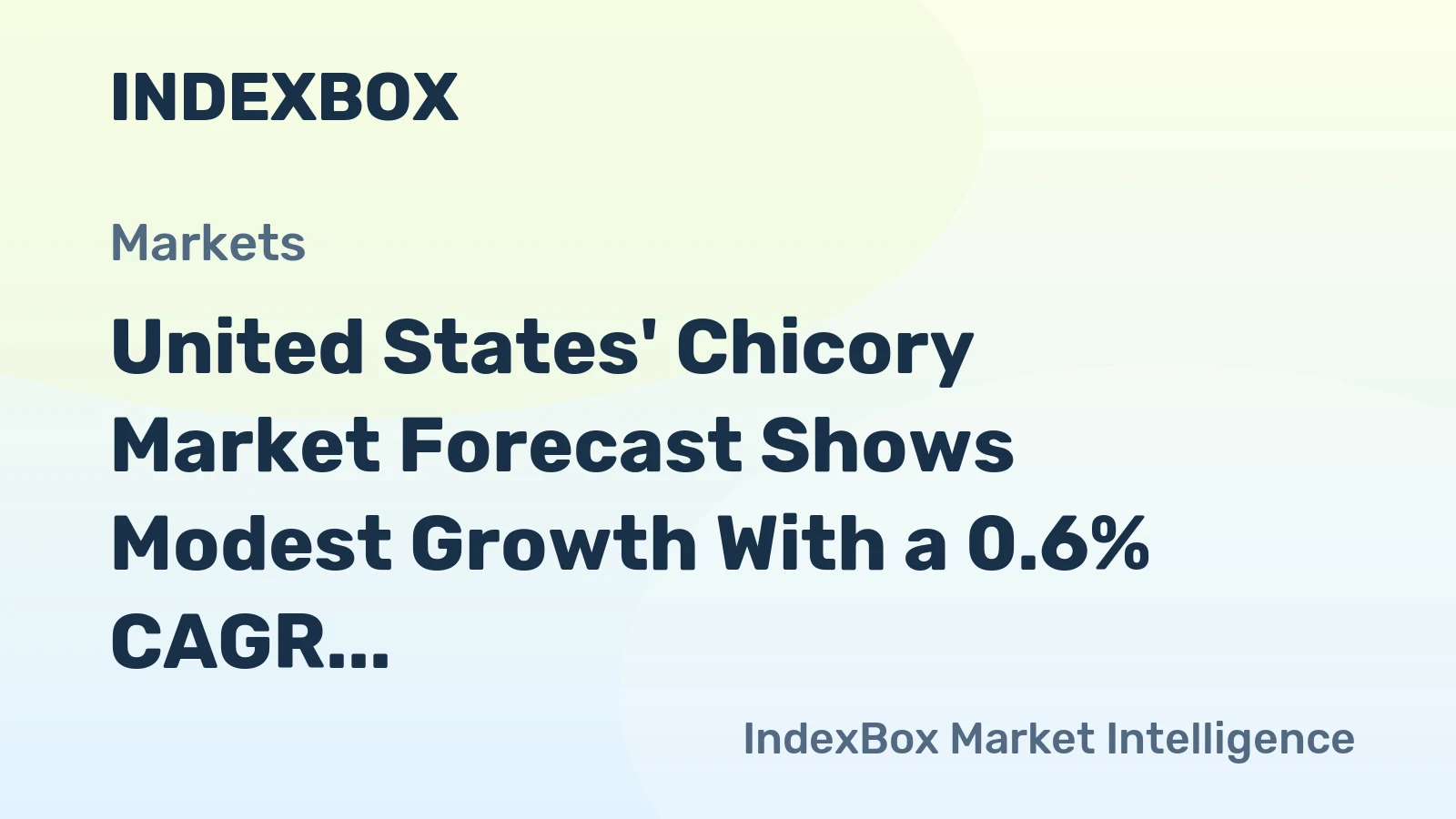 United States' Chicory Market Forecast Shows Modest Growth With a 0.6% CAGR in Value
