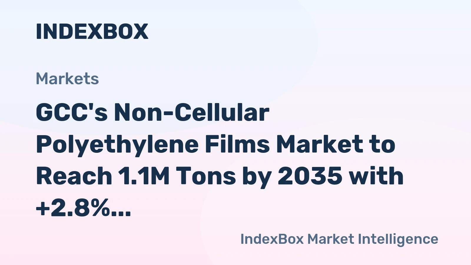GCC's Non-Cellular Polyethylene Films Market to Reach 1.1M Tons by 2035 with +2.8% CAGR