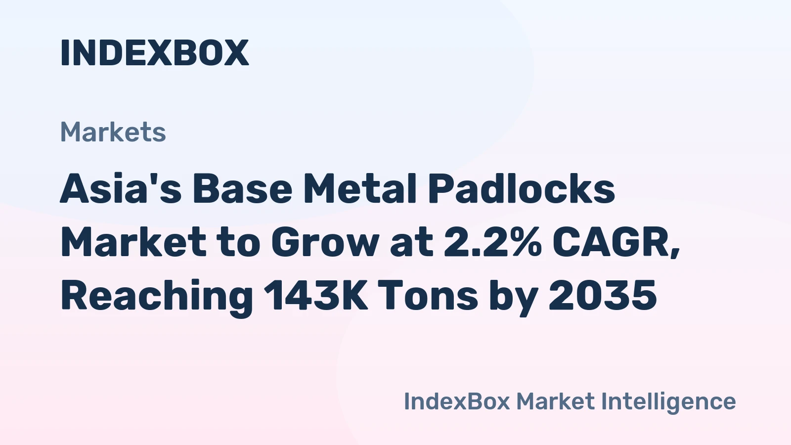 Asia's Base Metal Padlocks Market to Grow at 2.2% CAGR, Reaching 143K Tons by 2035