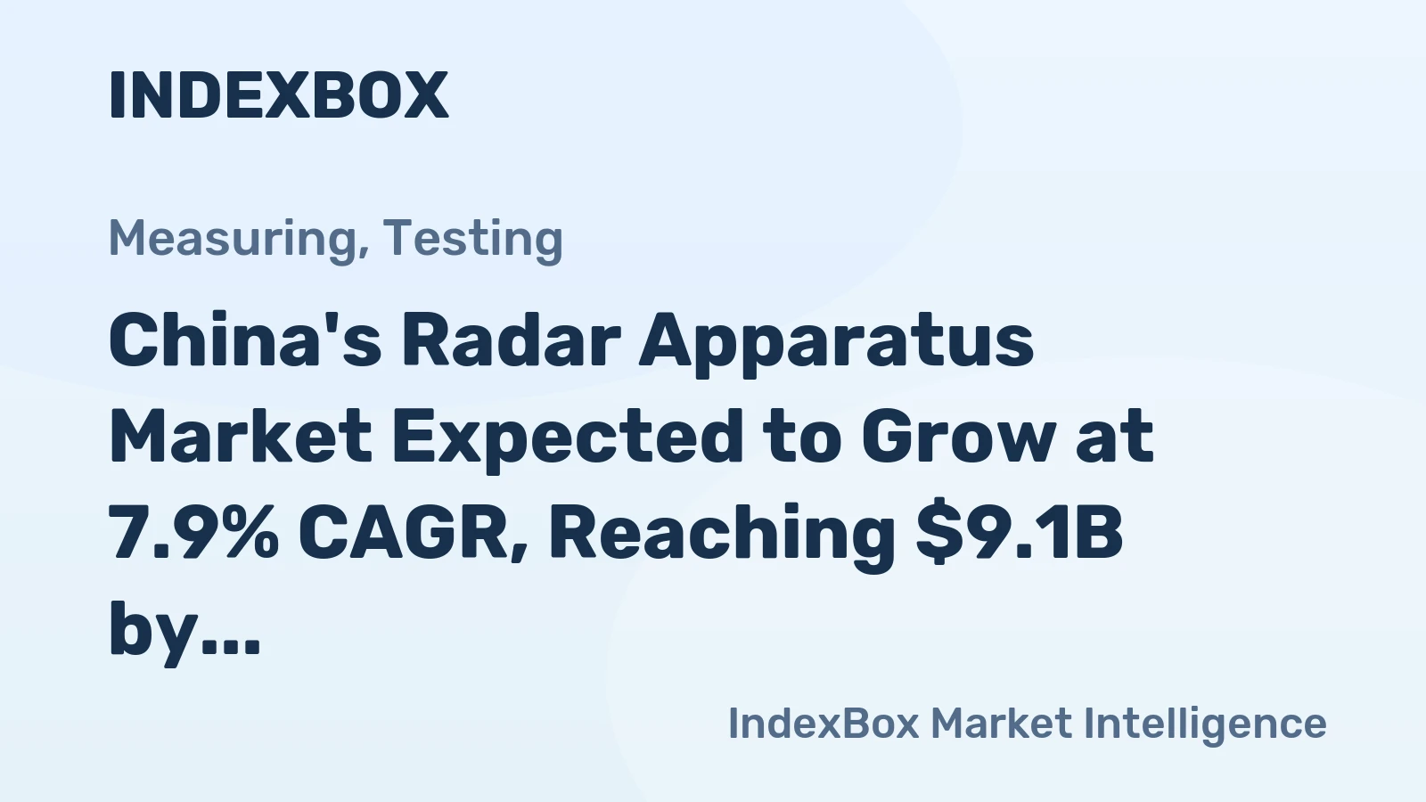 China's Radar Apparatus Market Expected to Grow at 7.9% CAGR, Reaching $9.1B by 2035
