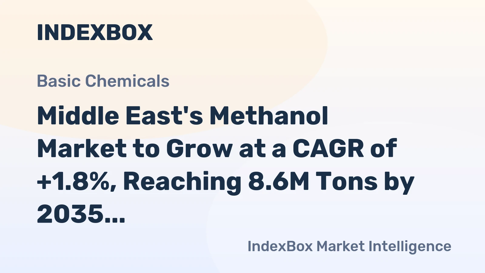 Middle East's Methanol Market to Grow at a CAGR of +1.8%, Reaching 8.6M Tons by 2035