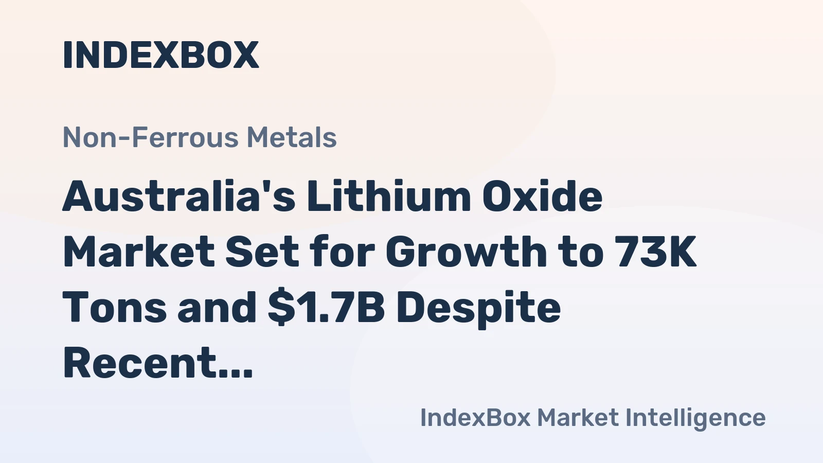 Australia's Lithium Oxide Market Set for Growth to 73K Tons and $1.7B Despite Recent Volatility
