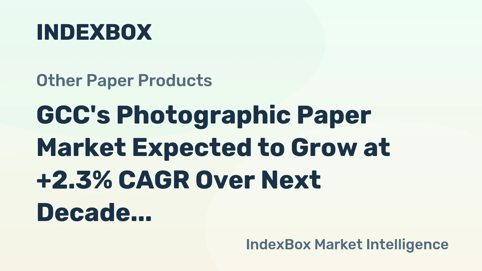 GCC's Photographic Paper Market Expected to Grow at +2.3% CAGR Over Next Decade