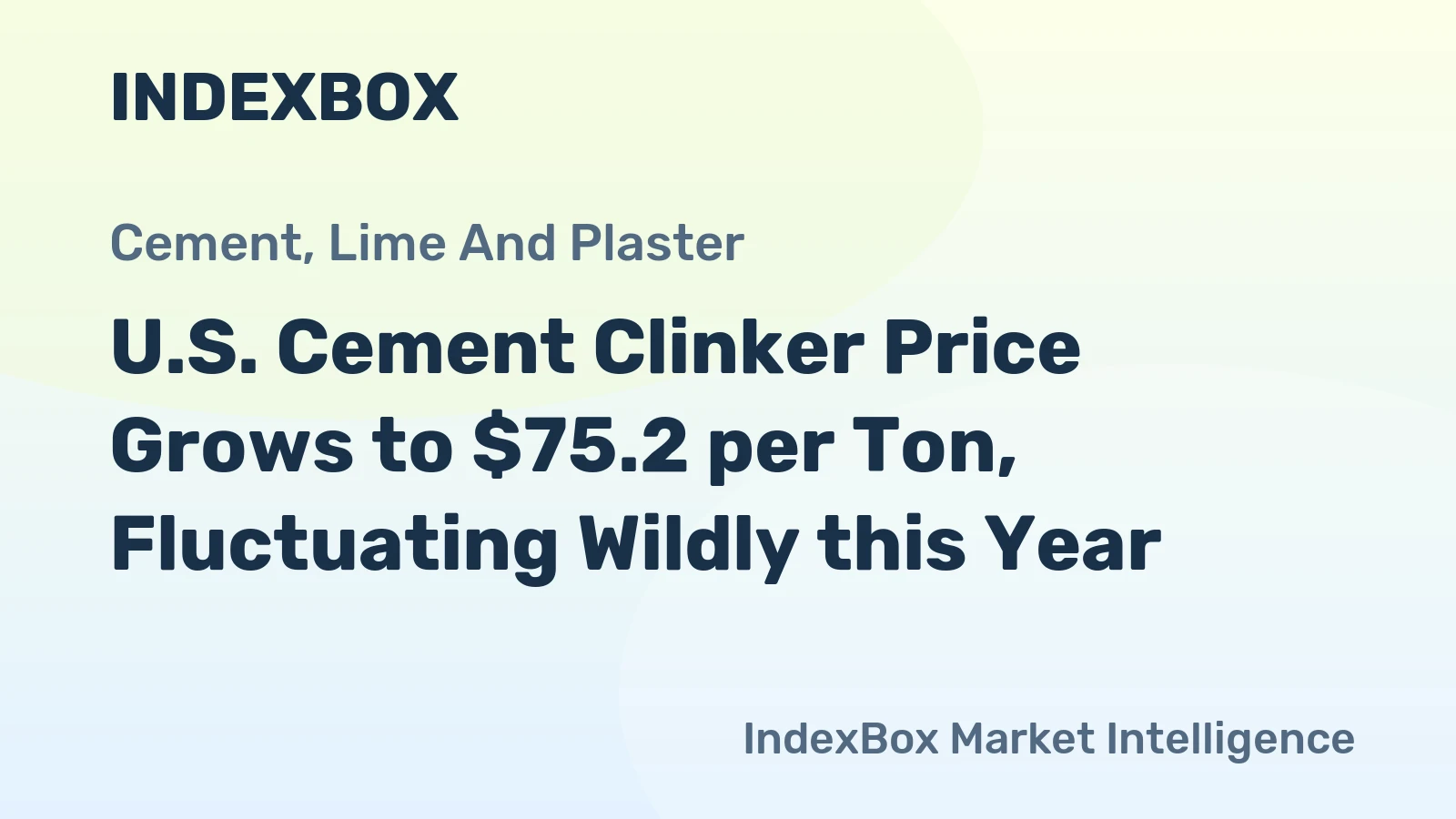 U.S. Cement Clinker Price Grows to $75.2 per Ton, Fluctuating Wildly this Year