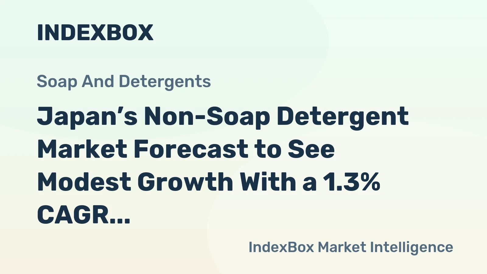 Japan’s Non-Soap Detergent Market Forecast to See Modest Growth With a 1.3% CAGR in Value